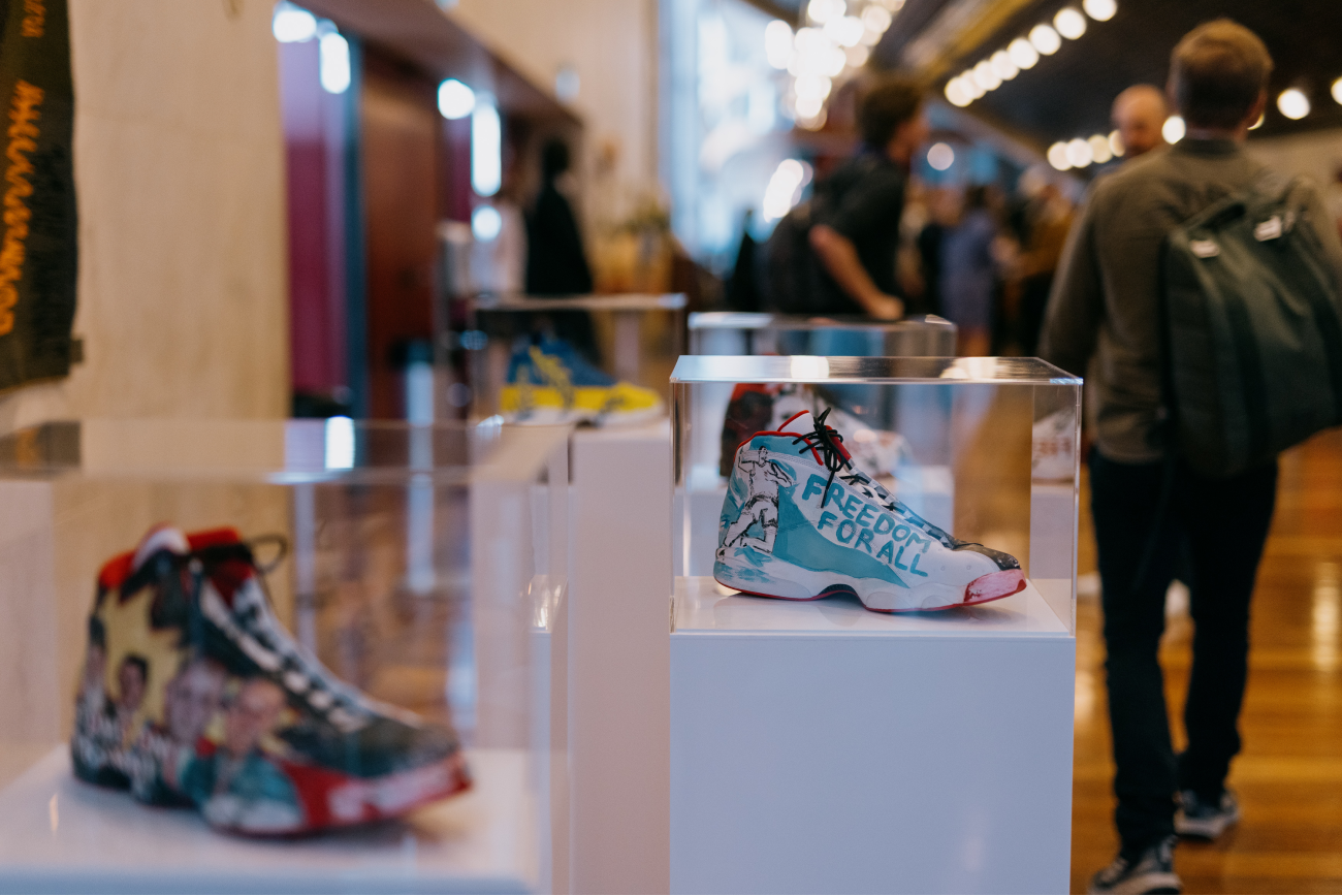 "Freedom Shoes" exhibit at OFF 2022 - Oslo Freedom Forum